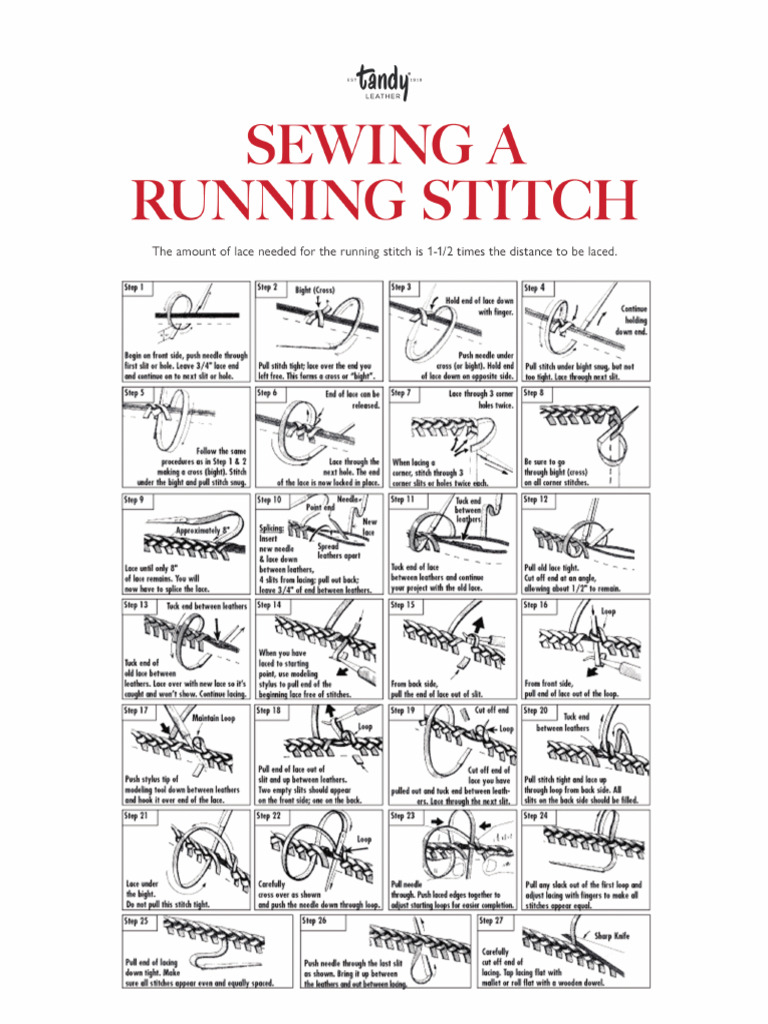 Tandy Leathercraft Pdfs-Running Stitch | PDF