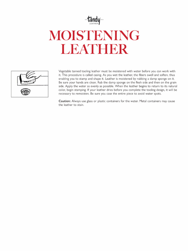 Tandy Leathercraft Pdfs-Moistening Leather | PDF