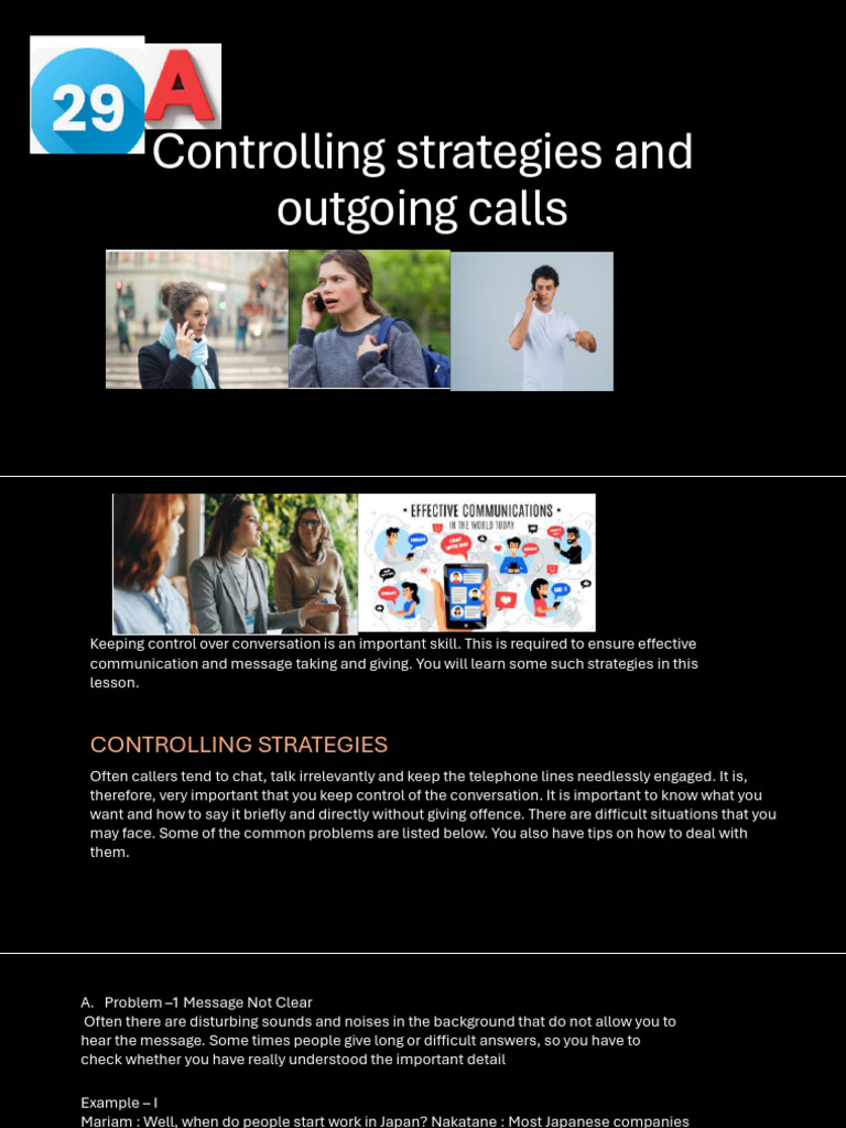 Controlling Strategies and Outgoing Calls | PDF