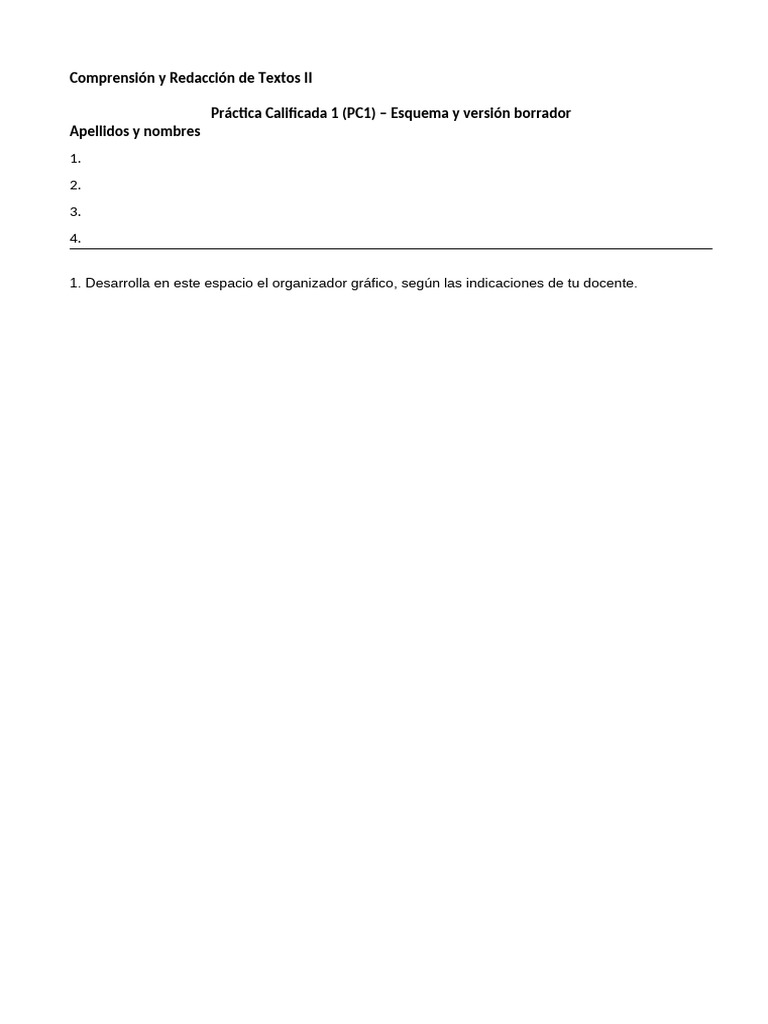 S07 y S08 - Práctica Calificada 1 (PC1 - Versión Borrador - FORMATO-1 | PDF