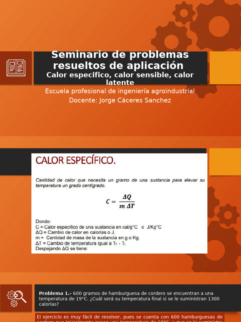 Seminario de problemas resueltos de aplicación (2) | PDF | Calor | Caloría