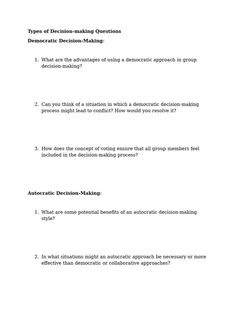2.3. Types of Decision Making Questions-AFL | PDF | Decision Making ...