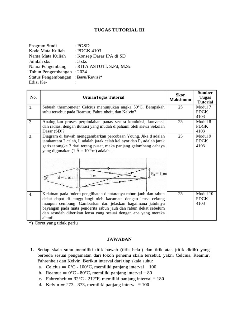 Tugas Tutorial Iii Konsep Dasar Ipa | PDF