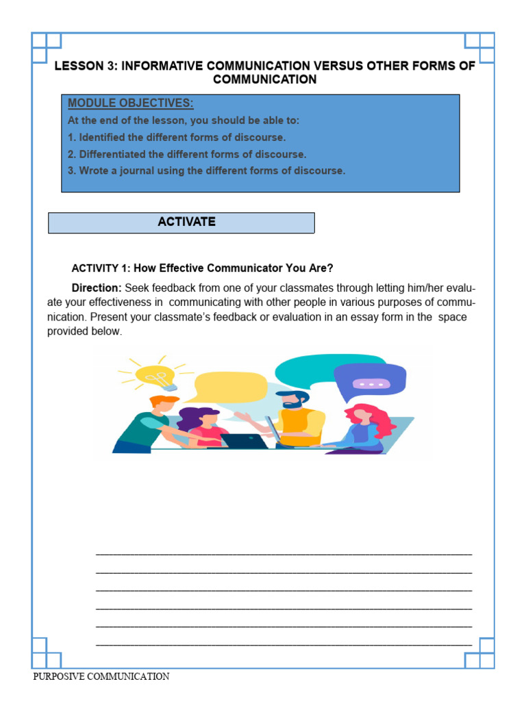 Chapt.3 Lesson 1 Informative Communication | PDF | Persuasion | Argument
