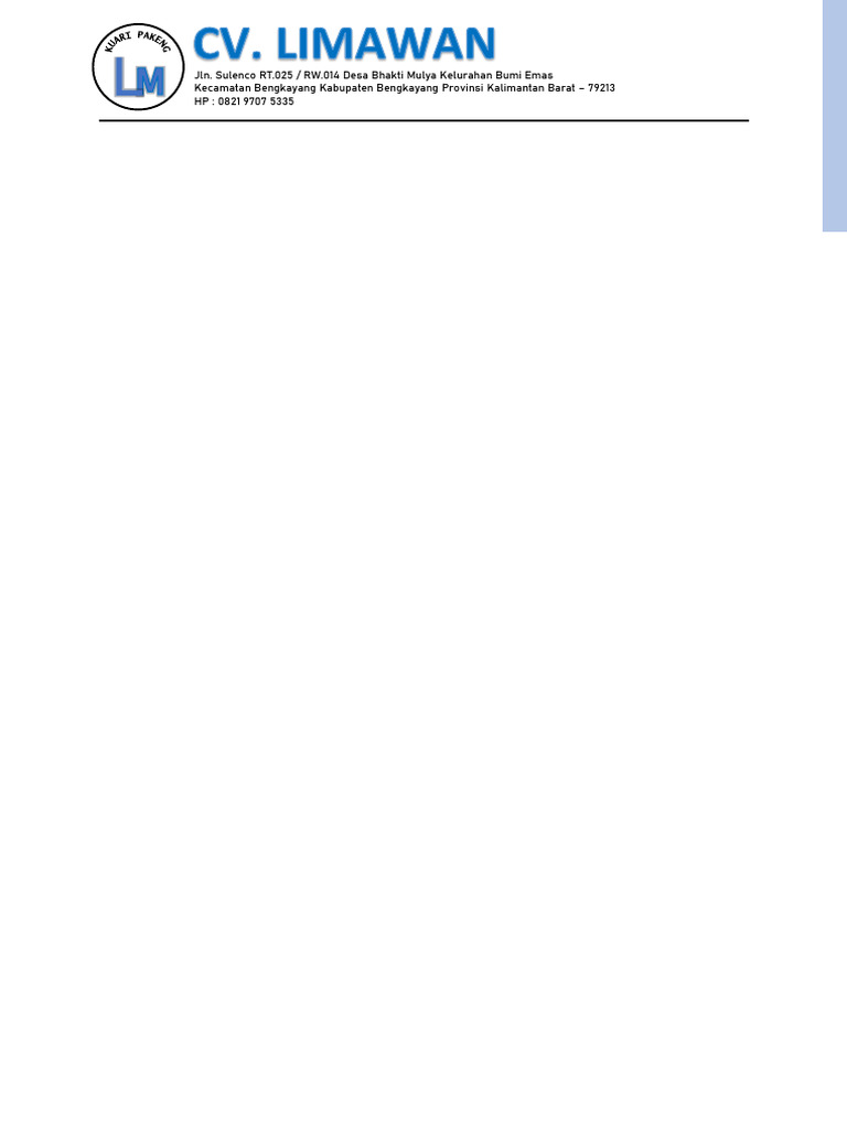 KOP Surat CV. Limawan | PDF