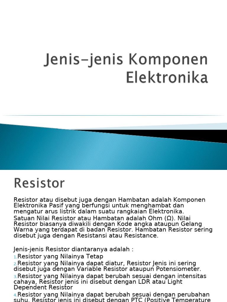 Jenis-Jenis Komponen Elektronika Pasif | PDF