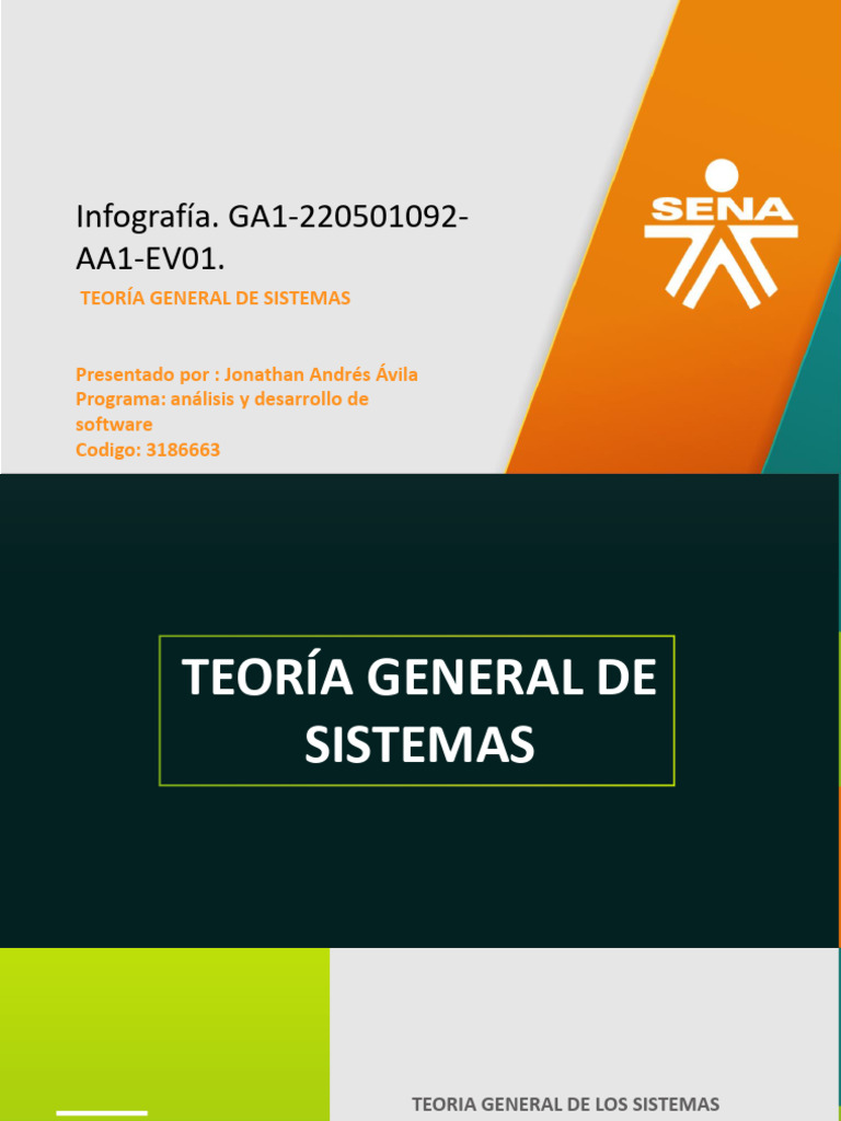 Infografía Sobre La Teoría General de Sistemas. GA1-220501092-AA1-EV01. | PDF | Sistema | Teoría ...