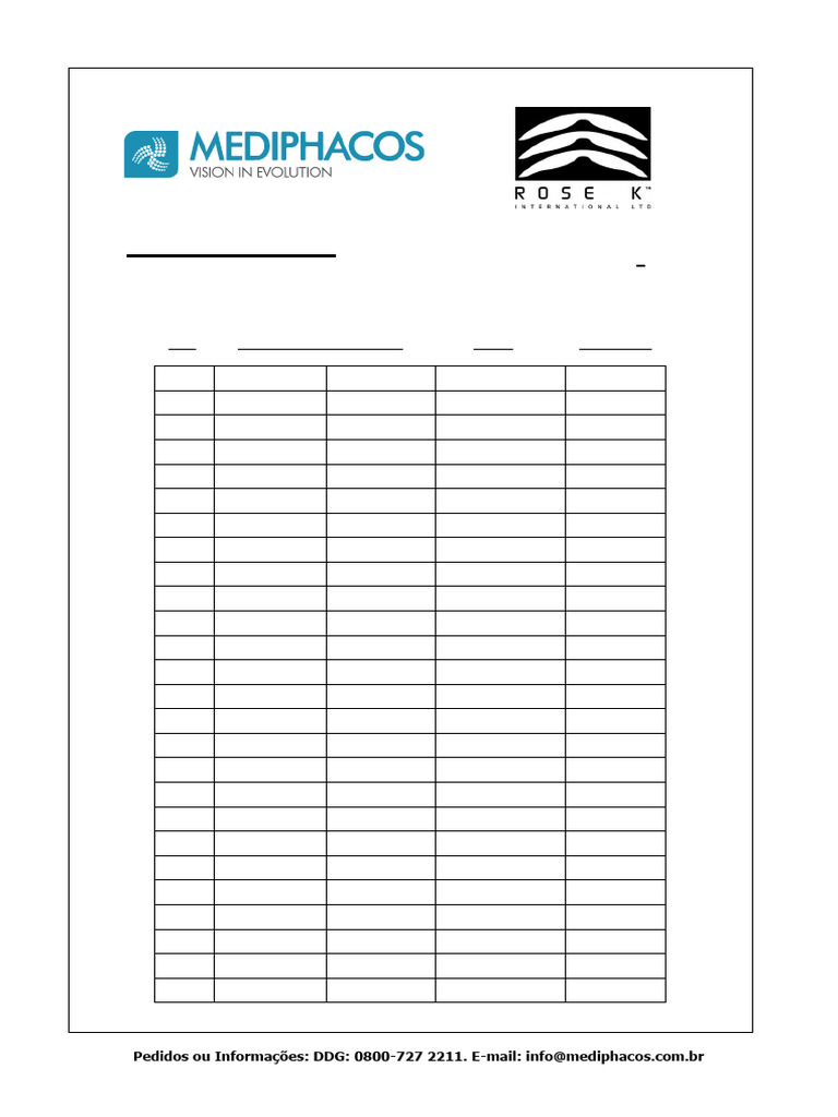 Caixa de Provas Rose K2 | PDF