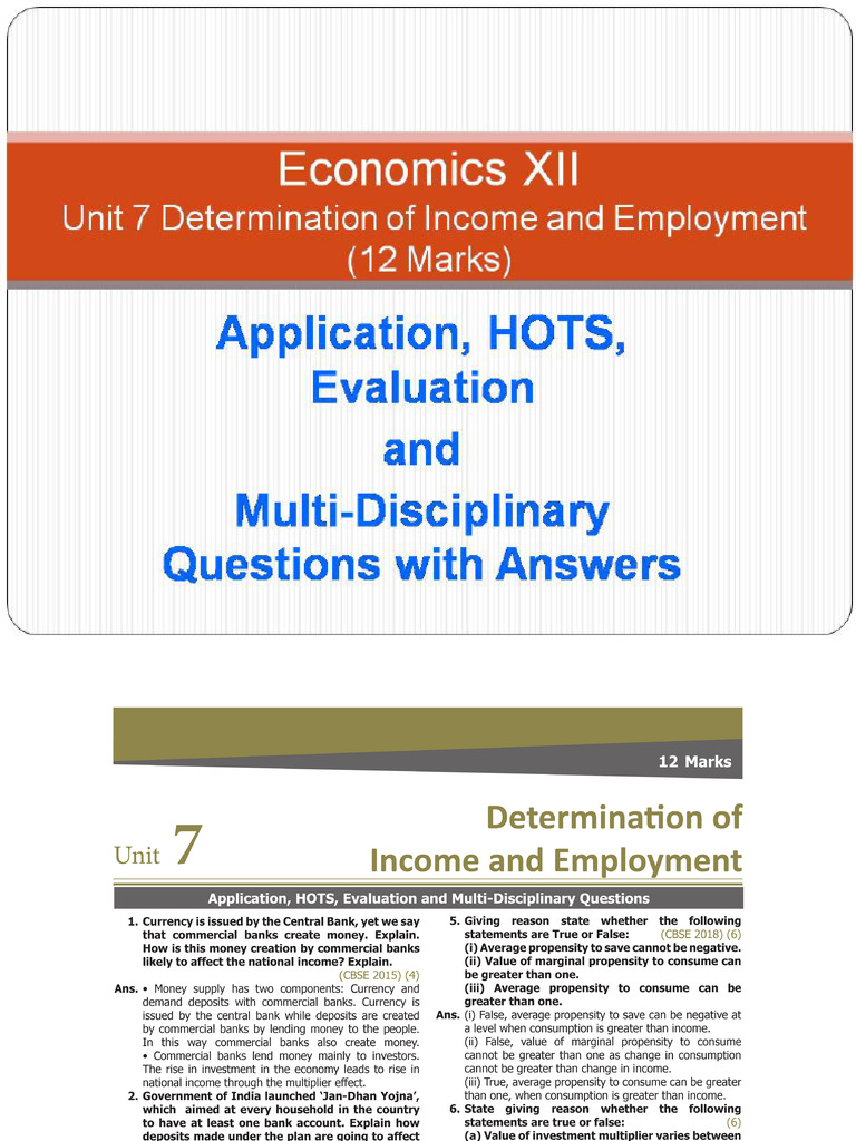Unit 7 Application, HOTS, Evaluation and Multi-Disciplinary Questions ...