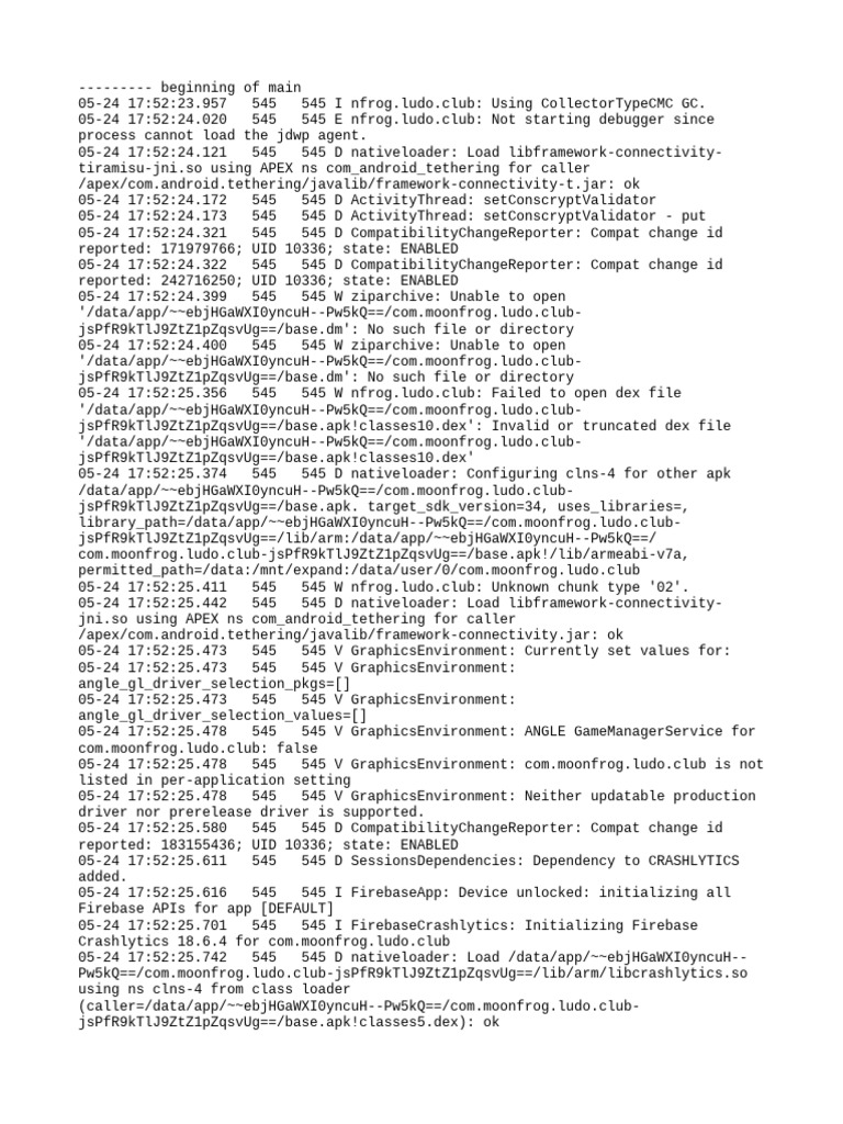 Mod Menu Log - Com.moonfrog.ludo.Club | PDF | System Software | Computing