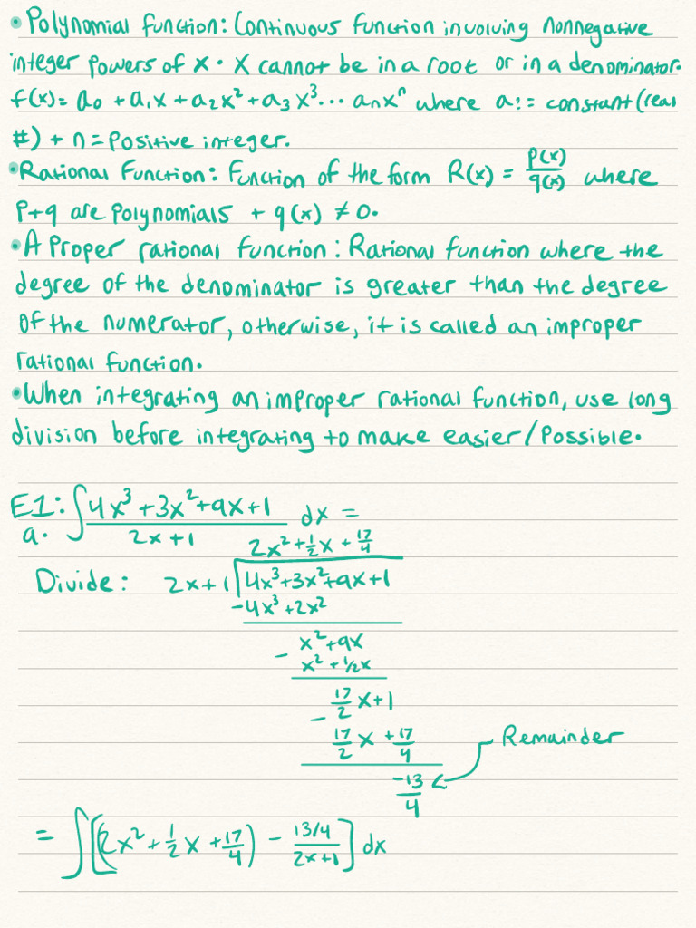 Long Division in Partial Fractions | PDF | Rational Number | Polynomial