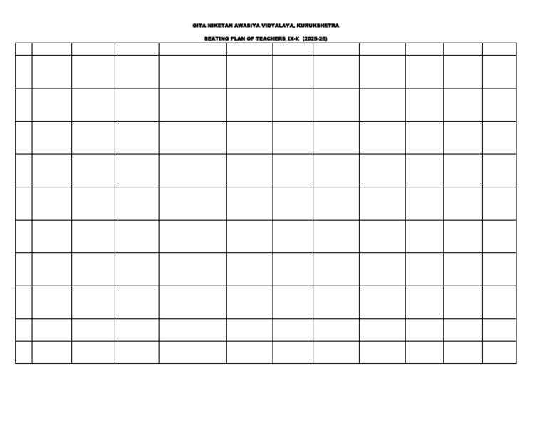 Ix-X - Seating Plan of Teachers For PTM - 2025-26 - Dayschool. | PDF