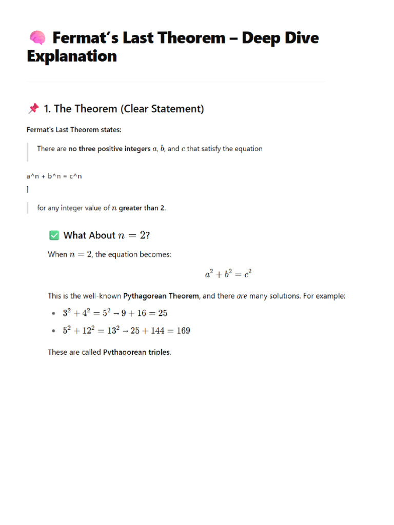 Fermat's Last Theorem | PDF
