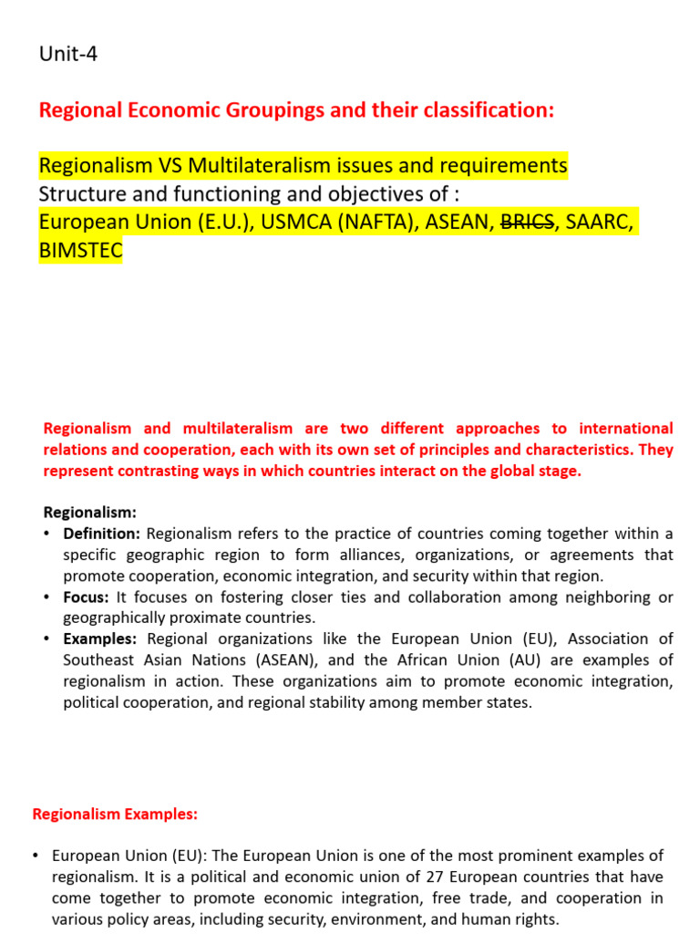 Regional Economic Groupings Explained | PDF | Eurozone | European Union