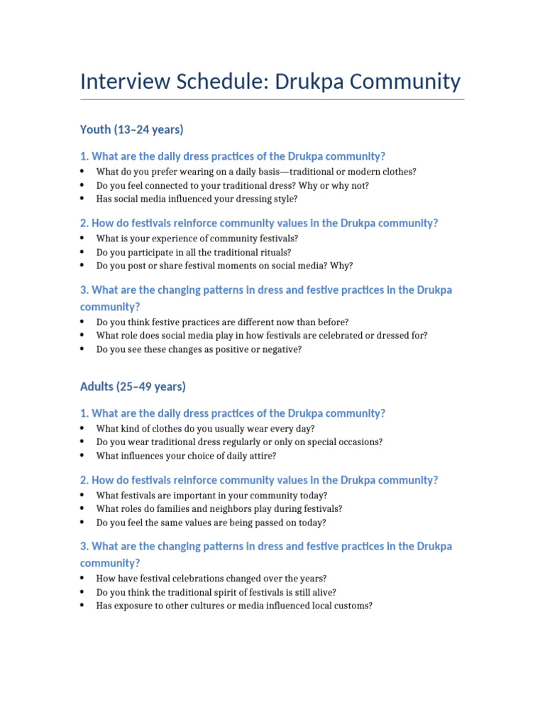 Interview_Schedule_Drukpa | PDF
