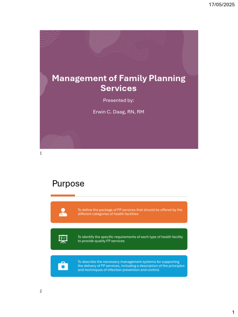 FINALS L3 Management of Family Planning Services | PDF | Family ...