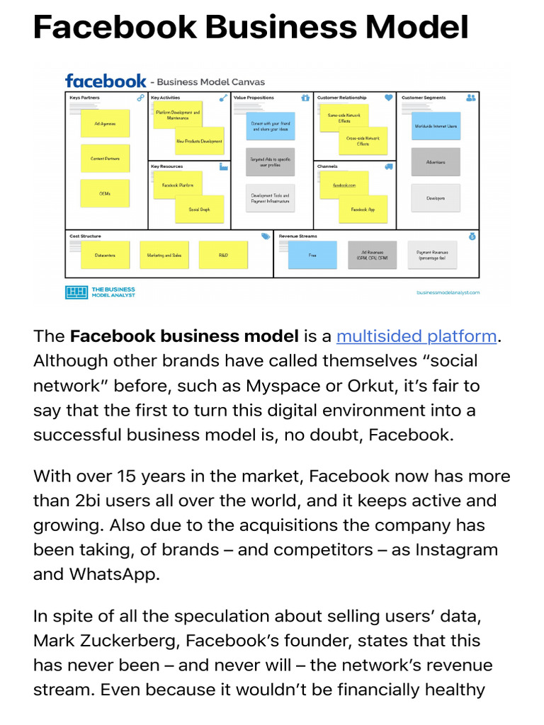 Facebook's Business Model Explained | PDF | Facebook | Advertising
