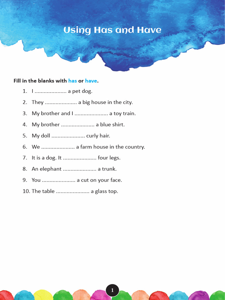 Using Has and Have_2 | PDF