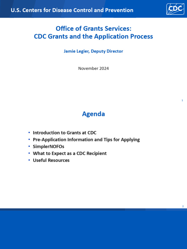 CDC Grants and The Application Process | PDF | Centers For Disease ...