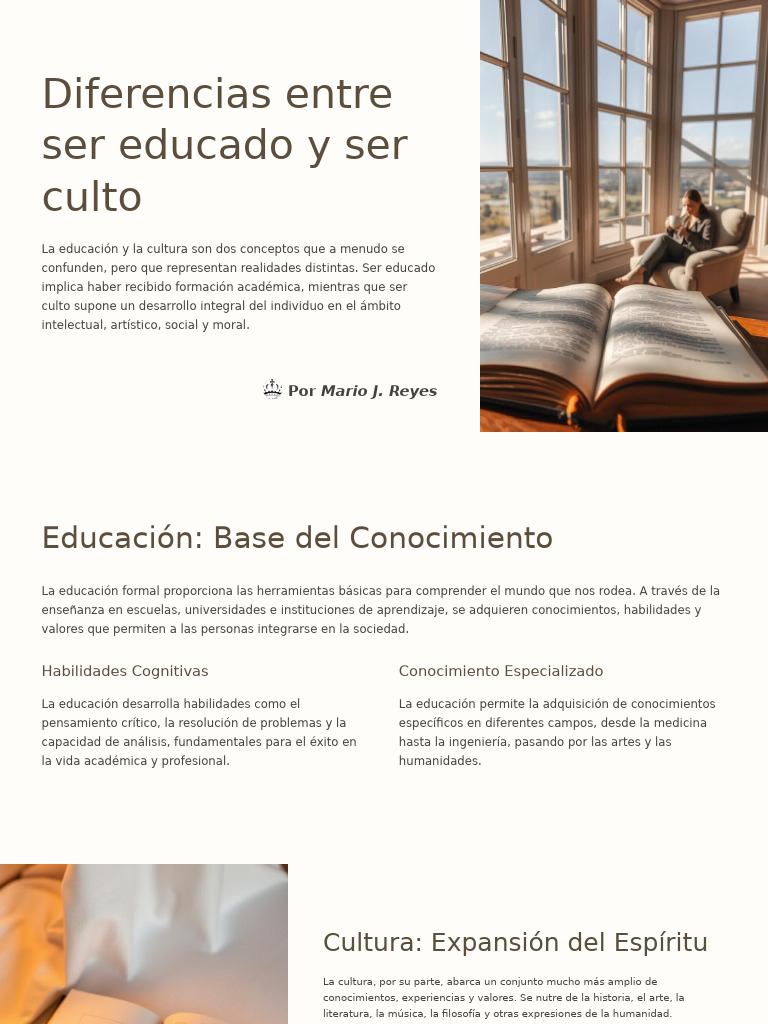 Ser Culto: Educación y Cultura Integradas | PDF | Conocimiento ...