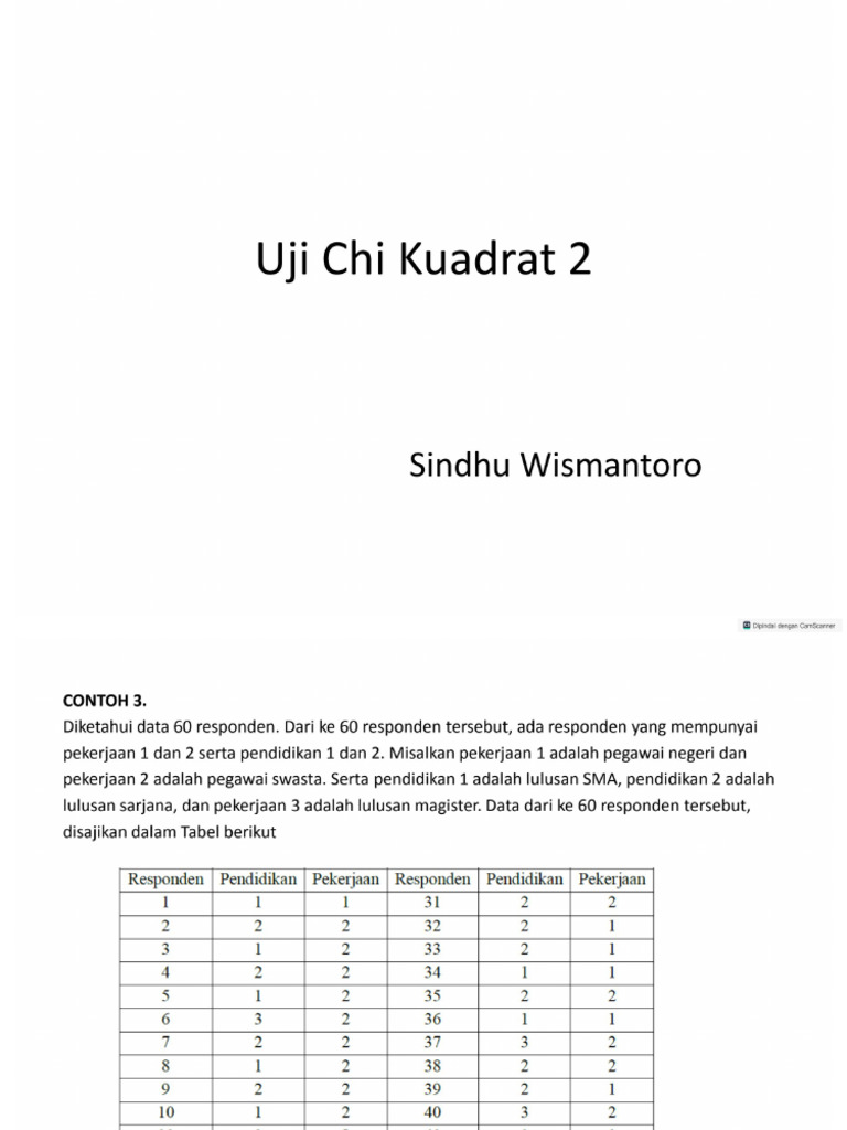 Uji Chi Kuadrat 2 (Pertemuan 5) | PDF
