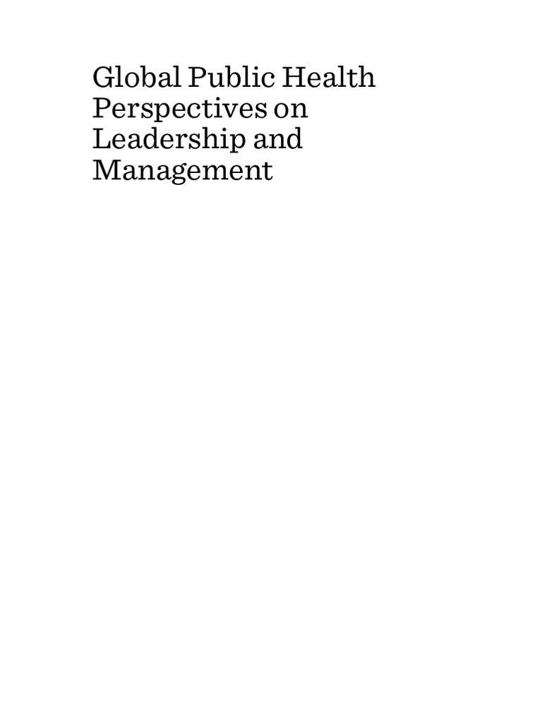 Global Public Health Leadership Insights | PDF | Health System | Governance