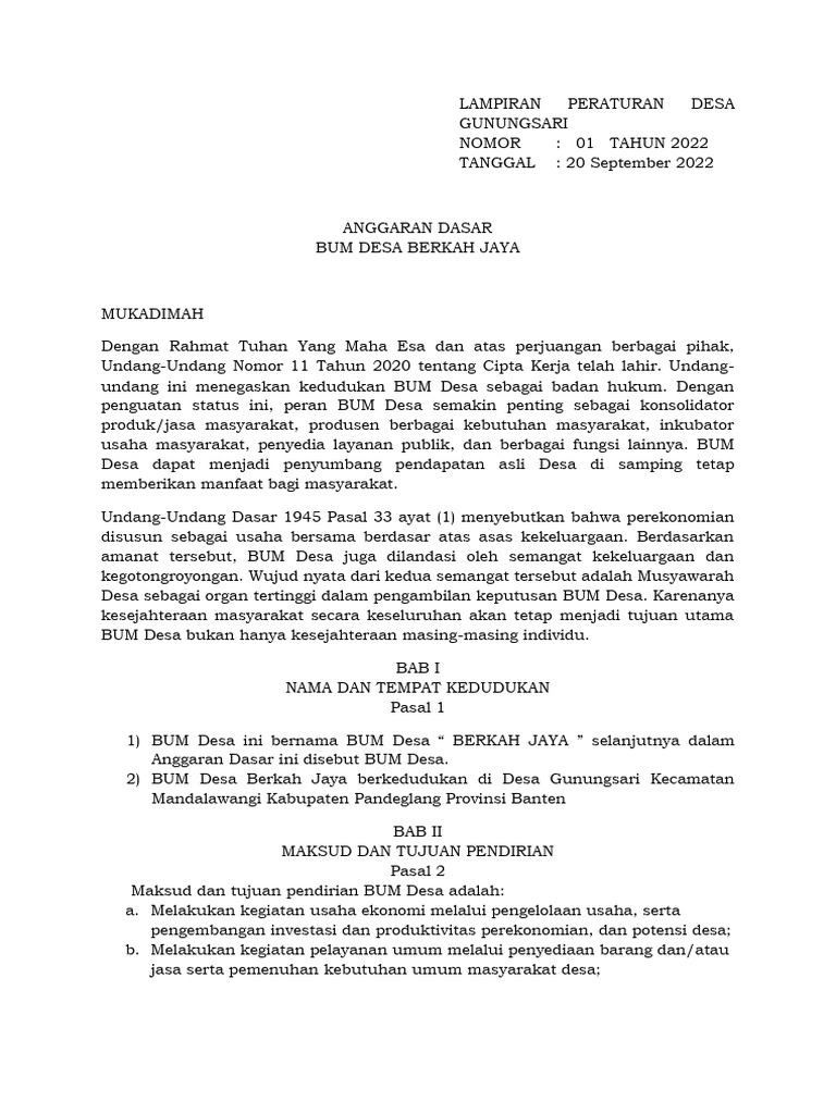 Anggaran Dasar-2 | PDF