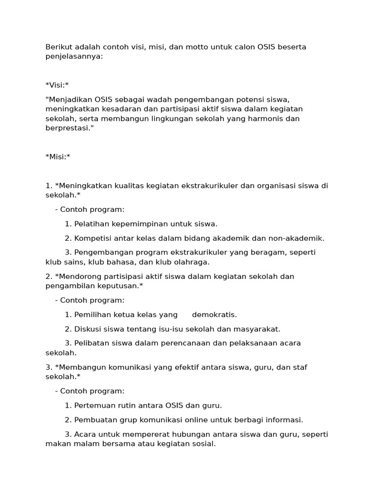 visi misi casis | PDF
