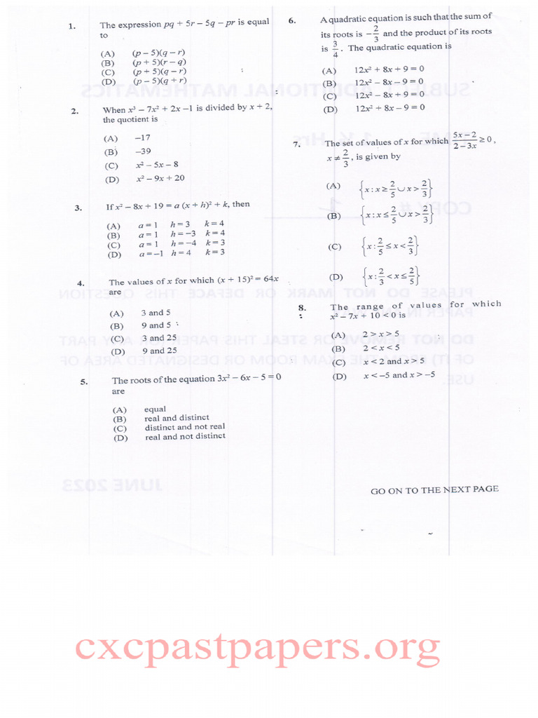 Add Math 2023 p1 | PDF