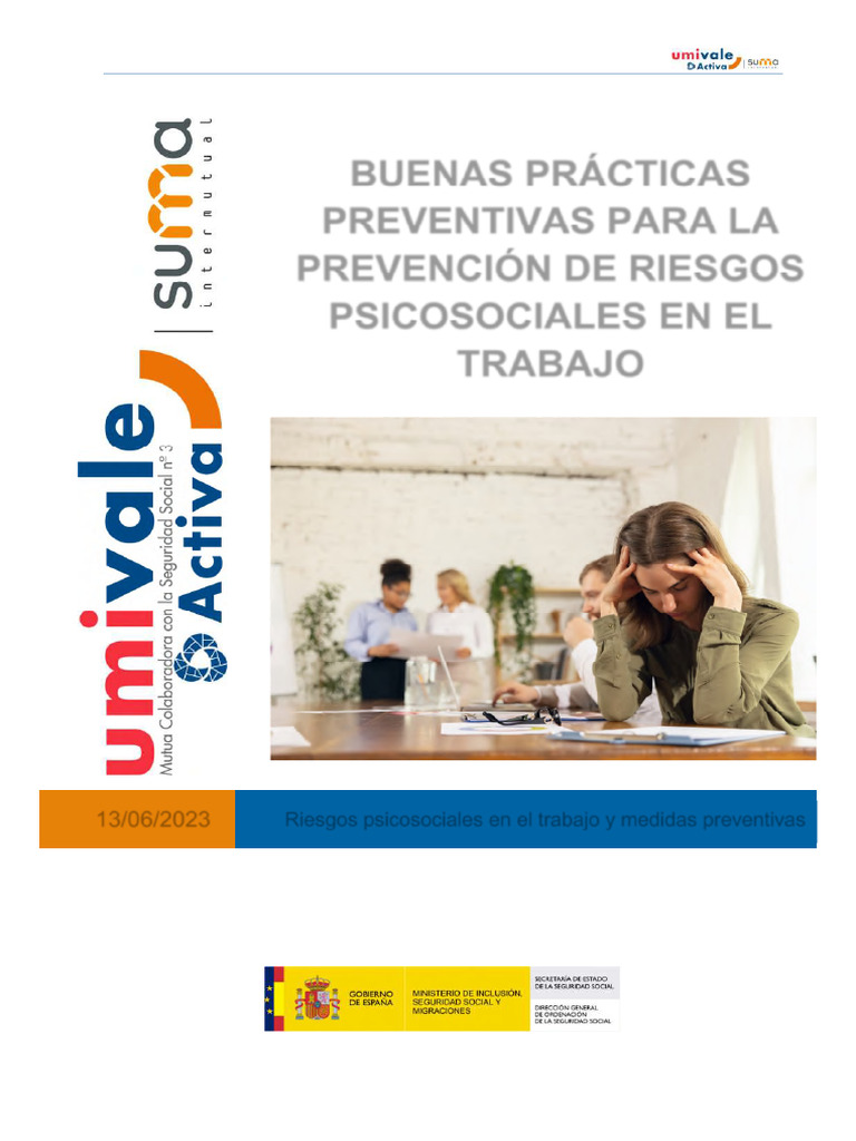 Buenas PR Cticas Preventivas para Prevenci N de Riesgos Psicosociales en El Trabajo | PDF ...
