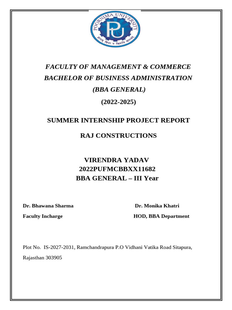 Virendra Yadav - G3 - SIP - Report-1 | PDF | Risk | Net Present Value