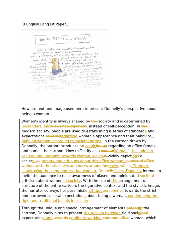 IB English Lang Lit Paper1 | PDF | Gender | Gender Studies