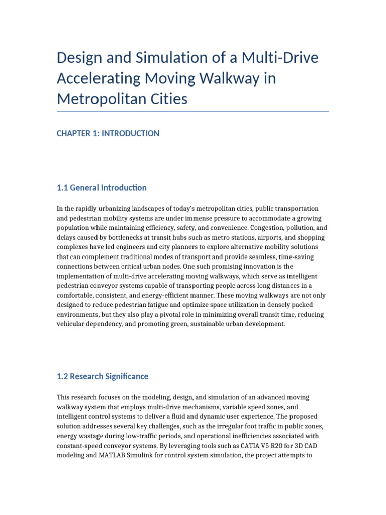 Accelerating Moving Walkway Report With Visuals | PDF | Simulation ...