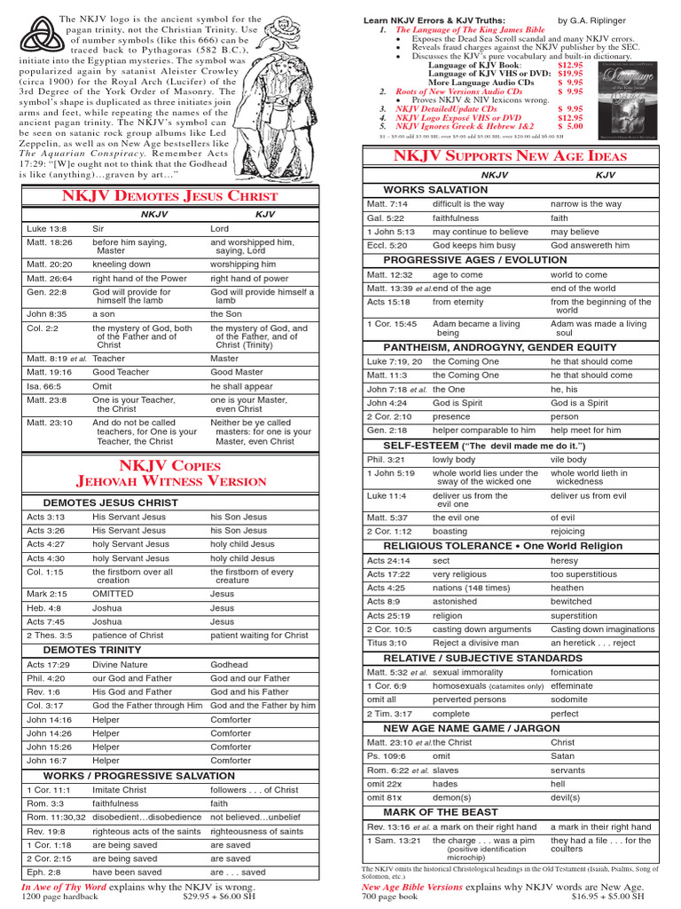 Book - Bible - Gail Riplinger - NKJV Tract | PDF | Jesus | King James ...