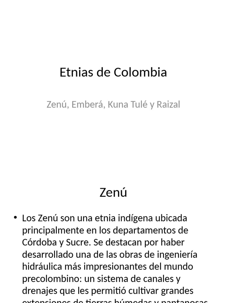 Etnias Colombia Zenu Embera KunaTule Raizal | PDF