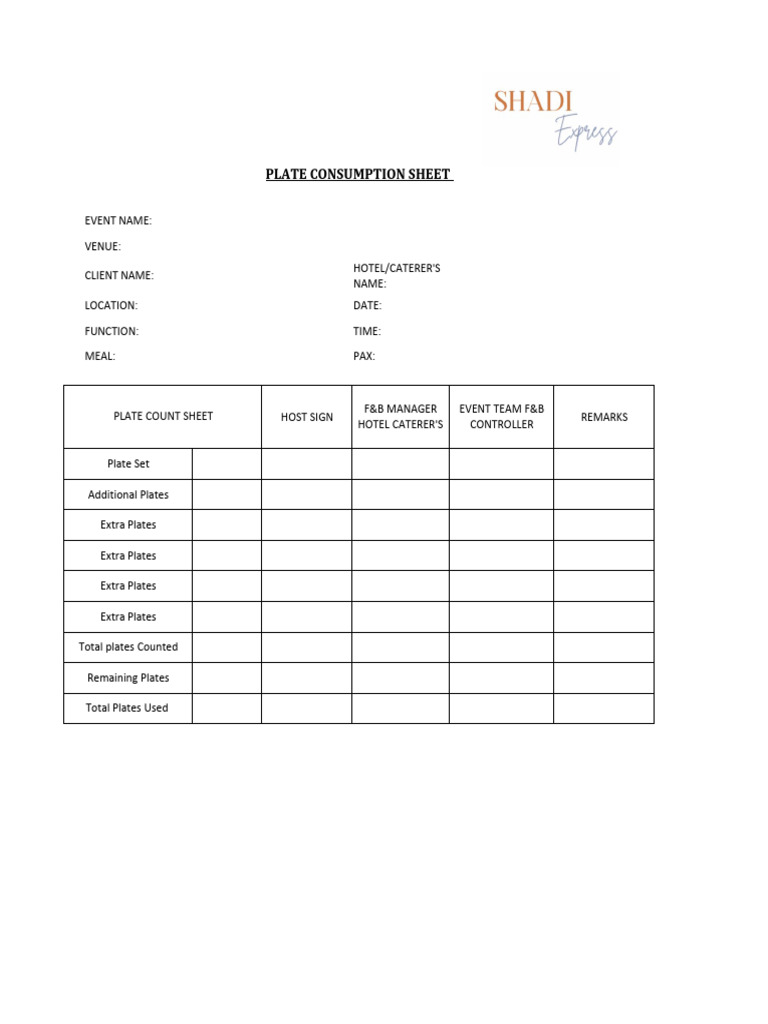 Plate count sheet | PDF
