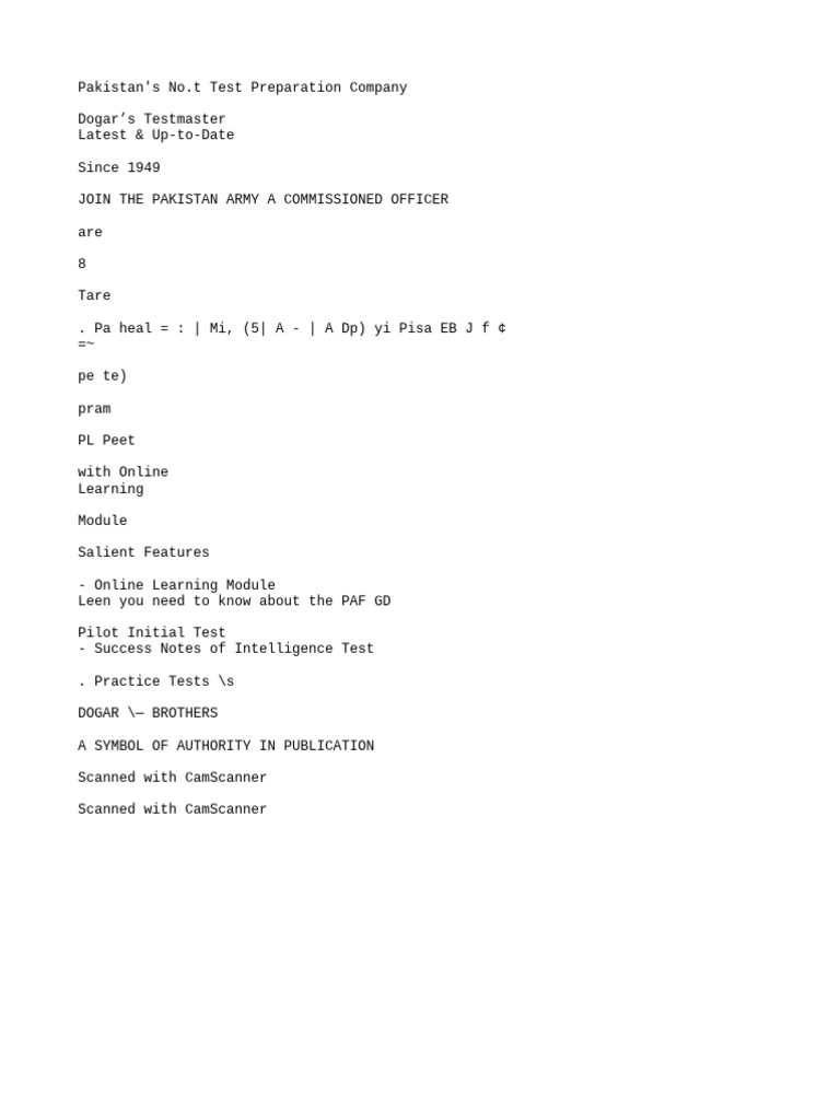 Dogars Test Masters For PAF GDP-AD-A&SD | PDF