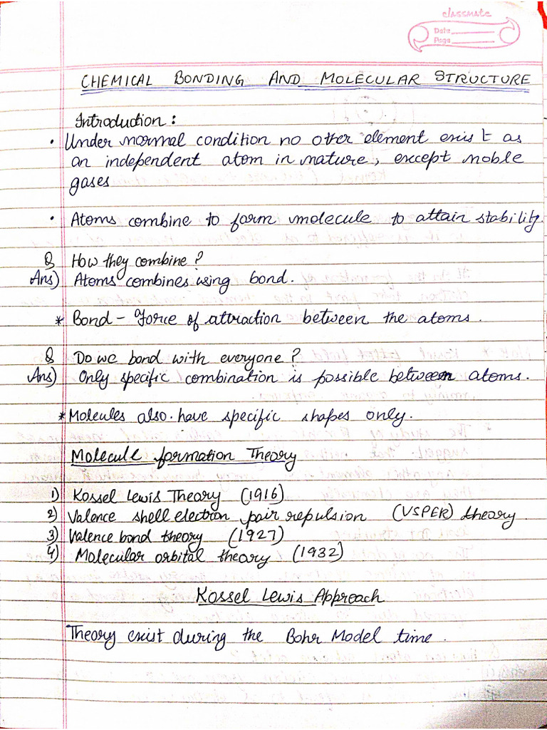 Chemical Bonding Notes | PDF