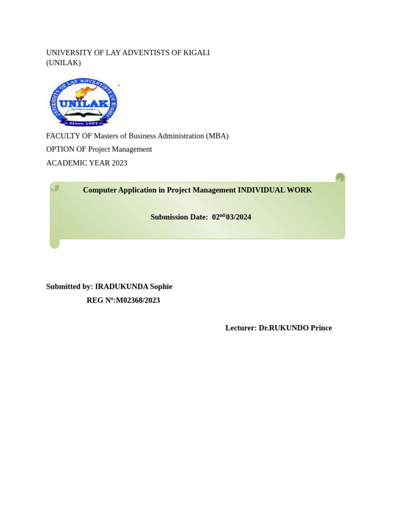 Sophii Computer APP Individual ASS | PDF | Project Management | Risk Management