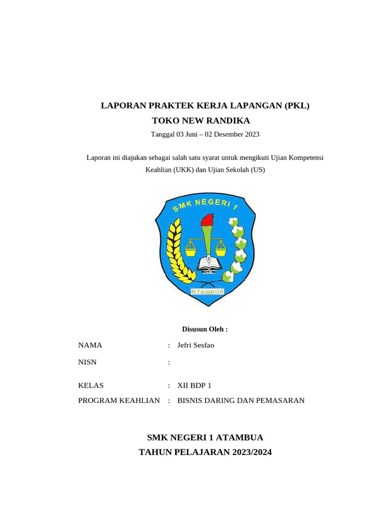 Laporan PKL Jefri | PDF