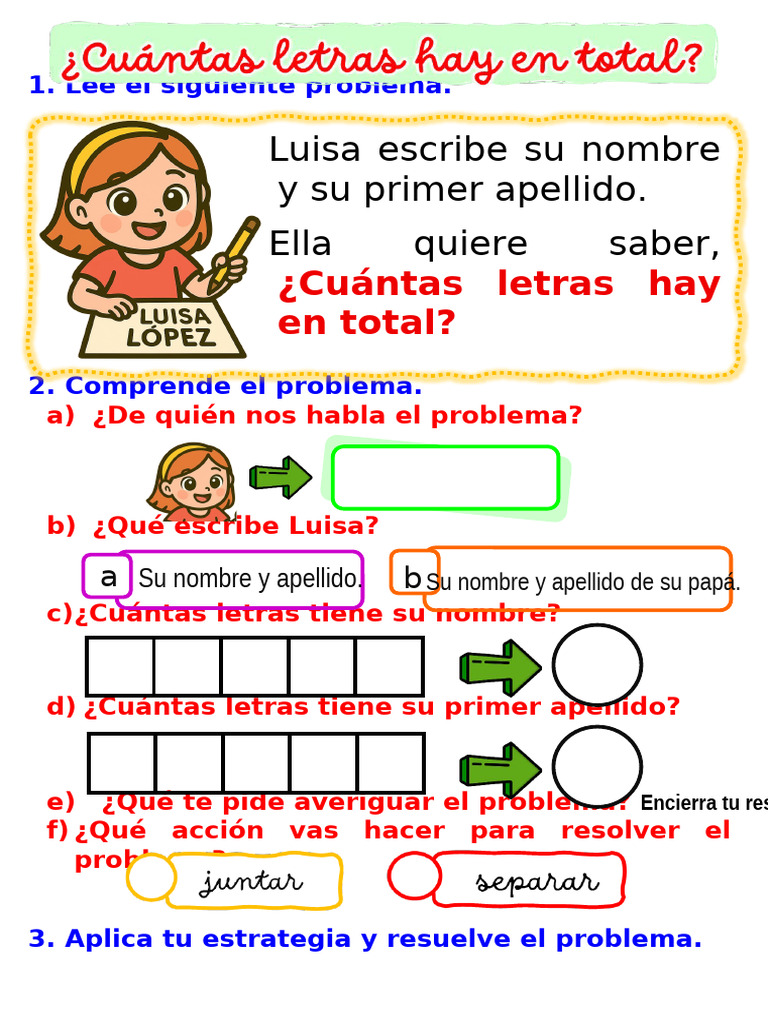 Total de letras en nombres y apellidos | PDF