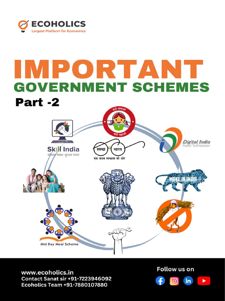 Key Government Schemes in India | PDF | Economy Of India | Government ...