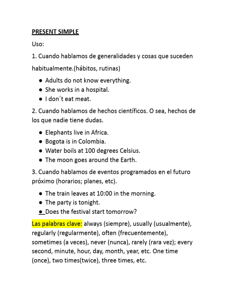 Present Simple | PDF