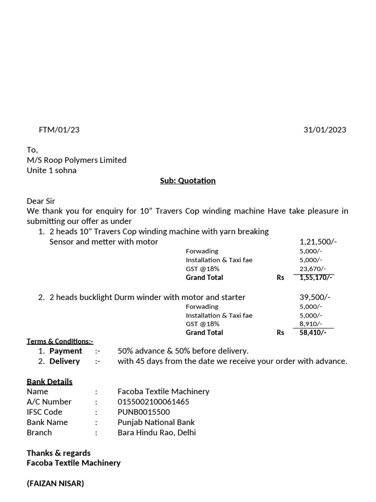 Roop Polymers Limited 2 | PDF