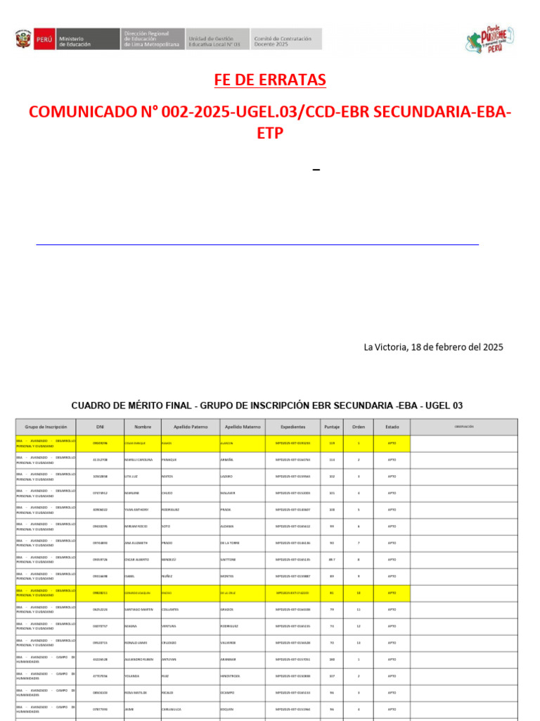 fe-de-erratas-comunicado-002-2025-ccd-ebr-eba-etp | PDF