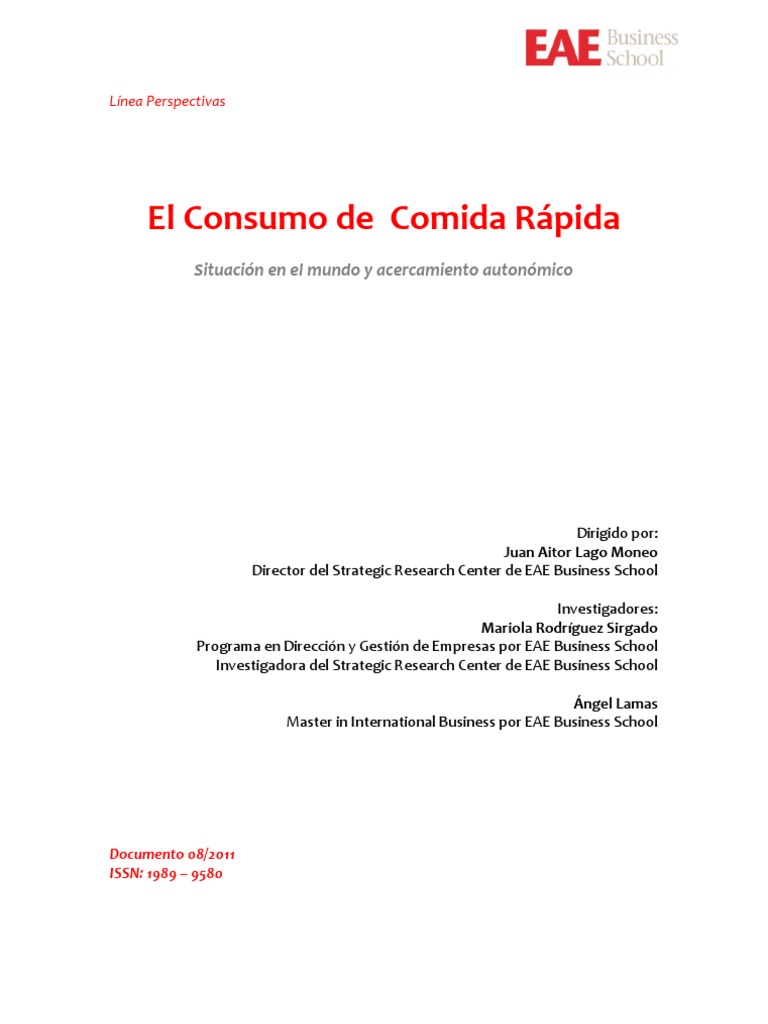 Consumo de Comida Rapida | PDF | Euro | Los Estados Unidos