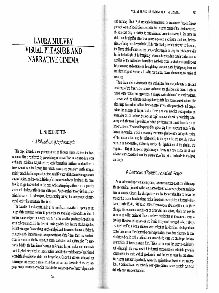 Visual Pleasure and Narrative Cinema | PDF