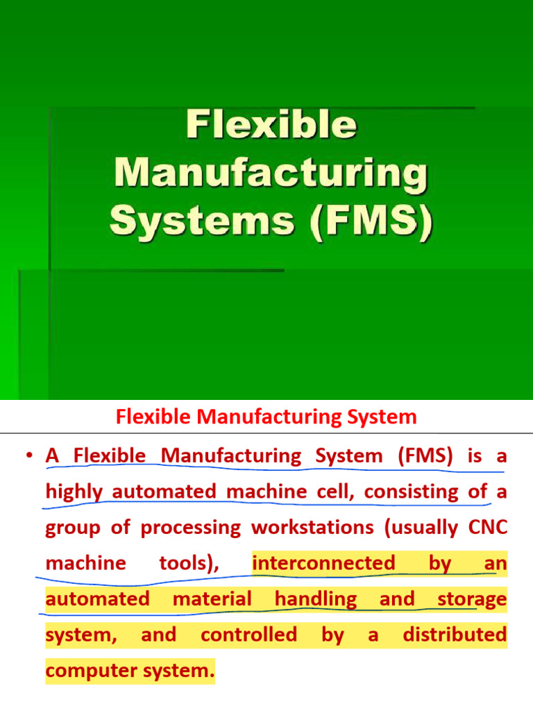 5.flexible Manufacturing Systems (FMS) | PDF | Manufactured Goods | Production And Manufacturing