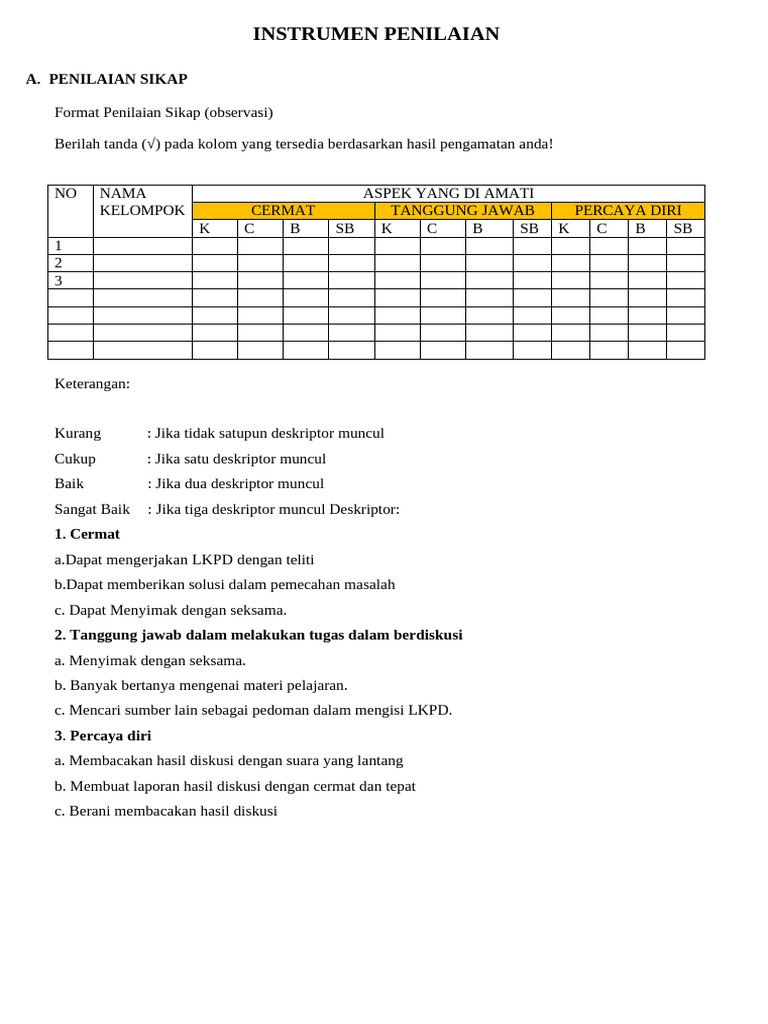LAMPIRAN INSTRUMEN EVALUASI PERANGKAT UKIN | PDF