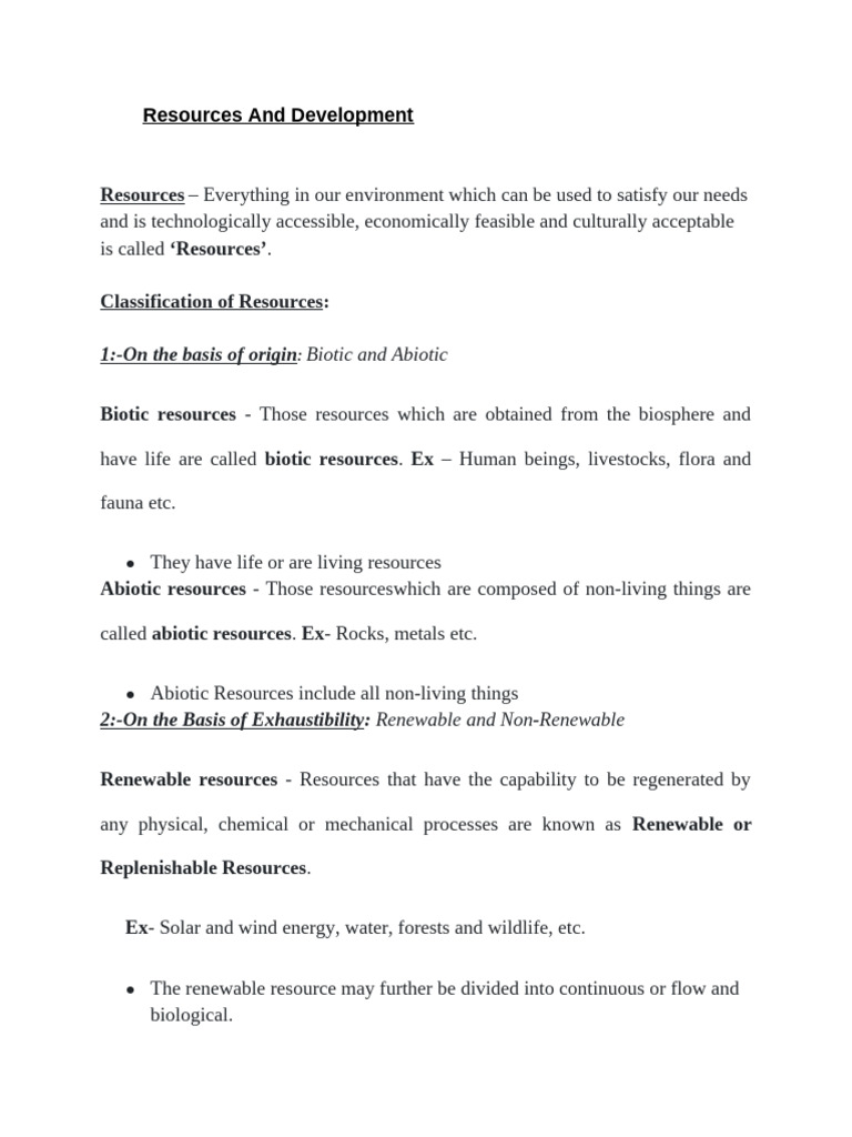CH 1-Resources and Development | PDF | Soil | Erosion